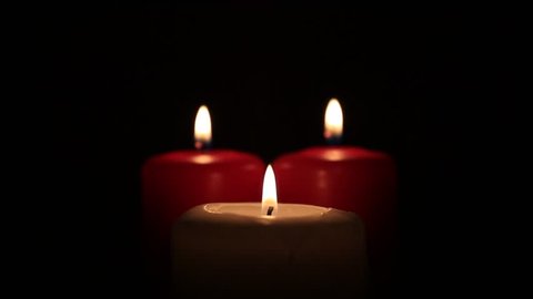 two red candles burning close Stock Footage Video (100% Royalty-free ...