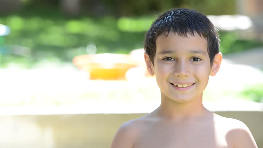 child clean brush teeth outdoor garden Stock Footage Video (100% ...