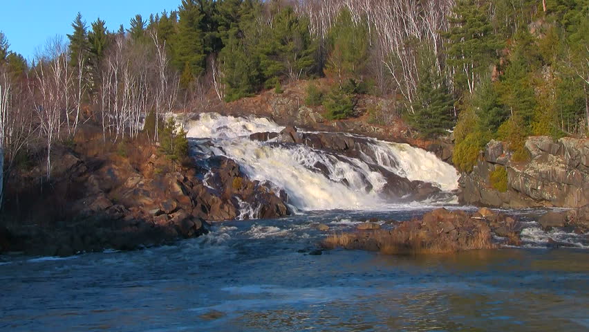 Large Waterfall in Northern Ontario Stock Footage Video (100% Royalty ...