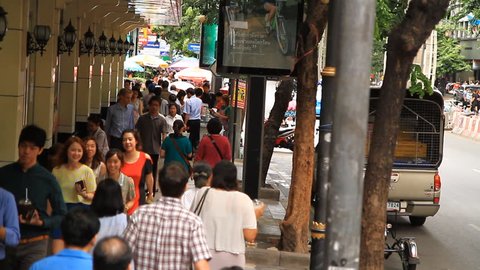 People Walking On Footpath City Background Stock Footage Video (100% ...