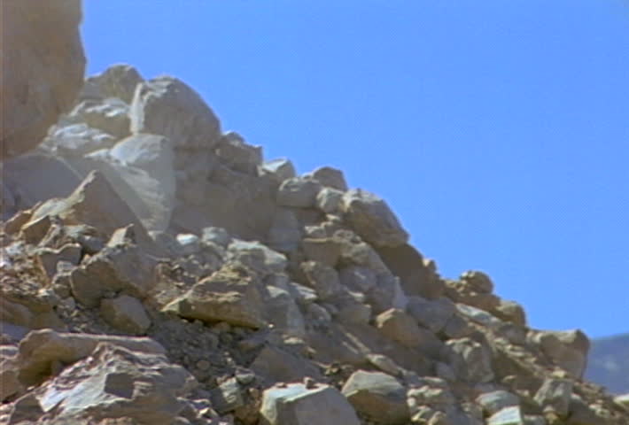 boulders smaller rocks roll slide down Stock Footage Video (100% ...