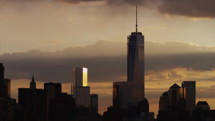 wide shot cityscape sunset new Stock Footage Video (100% Royalty-free ...