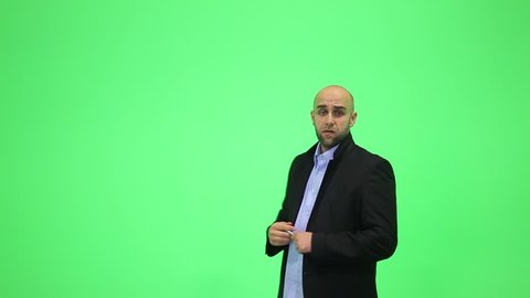 Young Bold Professor Explaining Something Showing Stock Footage Video ...