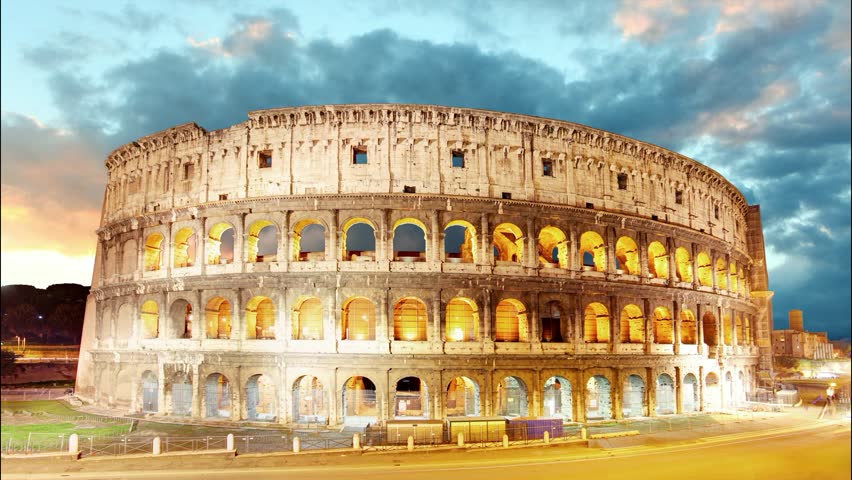 Colosseum, Rome, Italy - Time Stock Footage Video (100% Royalty-free ...