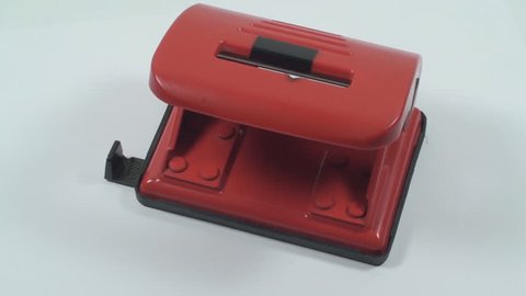Paper Puncher Rotating On Isolated White Stock Footage Video (100% ...
