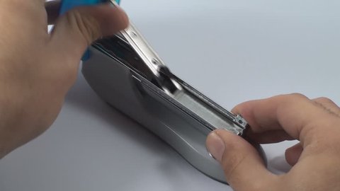 Springing Staples Staple Point View Isolated Stock Footage Video (100% ...