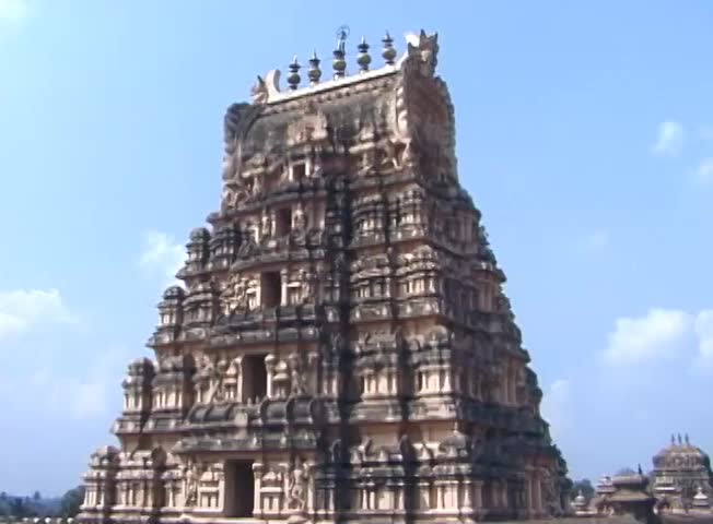 south indian temple tower know gopuram Stock Footage Video (100% ...