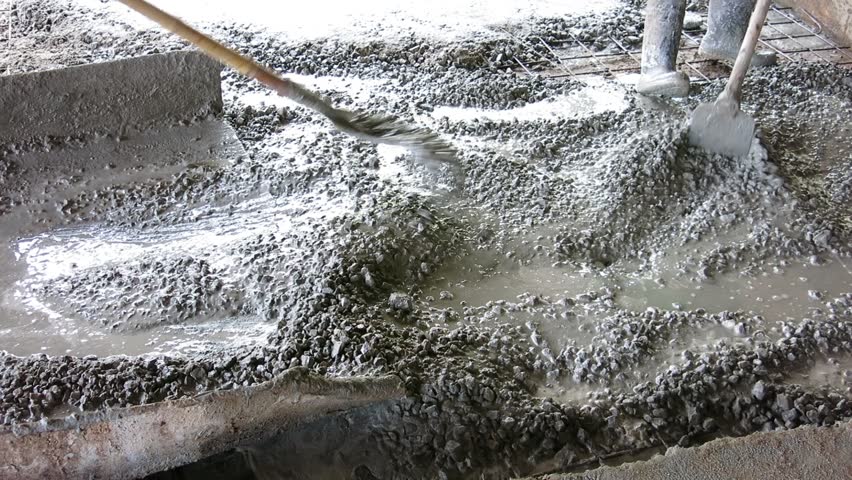 Workers Were Mixing Cement for Stock Footage Video (100% Royalty-free ...