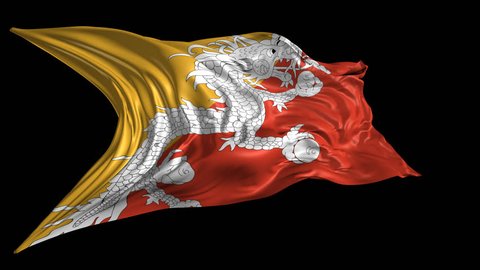 Flag Bhutan Beautiful 3d Animation Bhutan Stock Footage Video (100% ...