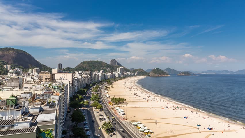 copacabana beach street traffic time lapse Stock Footage Video (100% ...