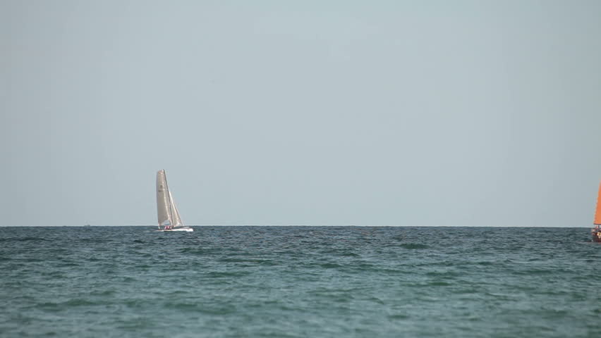 yacht sailing horizon over water on Stock Footage Video (100% Royalty ...
