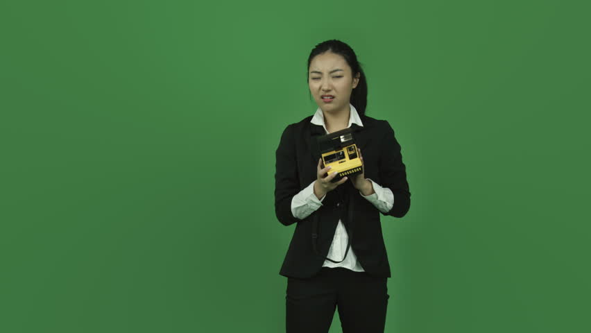 Asian Business Woman Isolated Greenscreen Stock Footage Video (100% ...