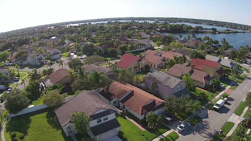 aerial view residential neighborhood florida Stock Footage Video (100% ...
