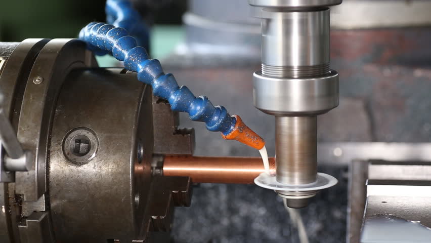 cnc machine tools cutting copper work Stock Footage Video (100% Royalty ...