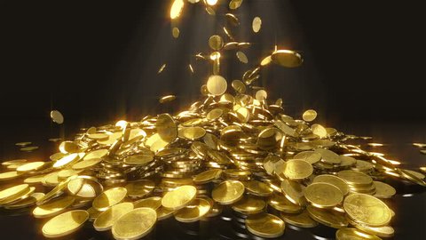 Gold Coins Falling Gif