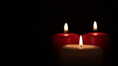 two red candles burning close Stock Footage Video (100% Royalty-free ...