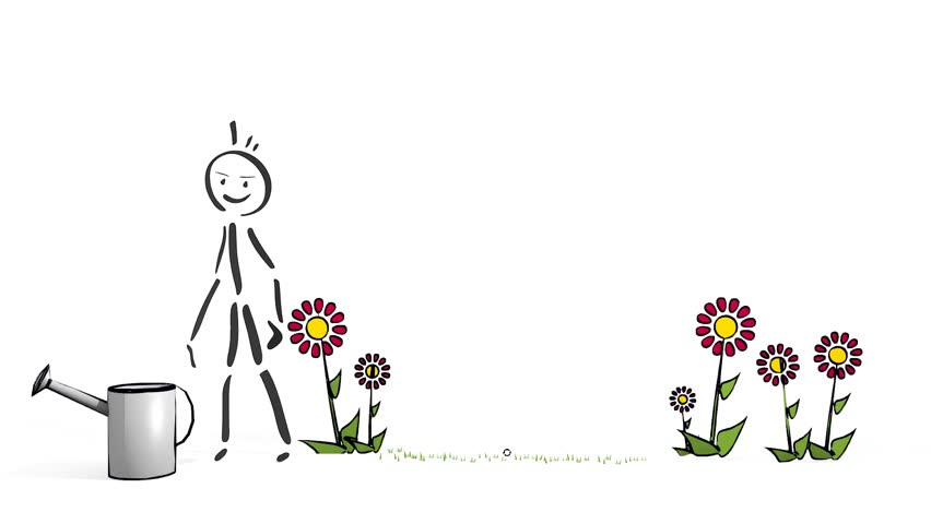 sktech stick man grows simple nature Stock Footage Video (100% Royalty ...