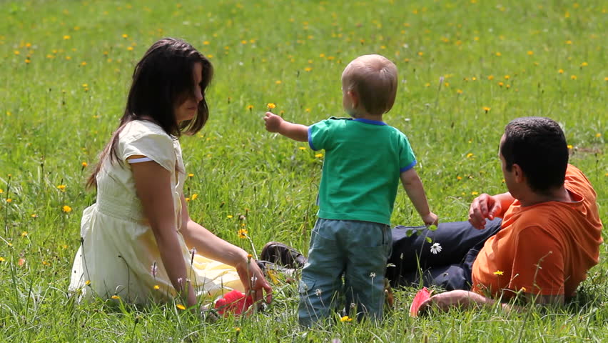 family scenery cute boy young parents Stock Footage Video (100% Royalty ...