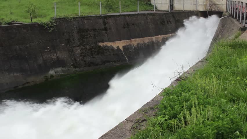 open sluice dam discharged large amount Stock Footage Video (100% ...