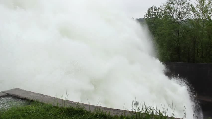 open sluice dam discharged large amount Stock Footage Video (100% ...