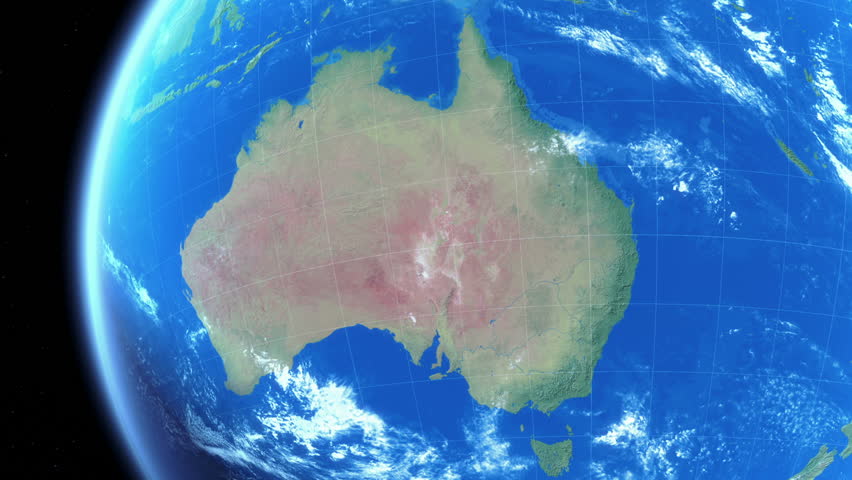 Zoom to Australia. Realistic Earth. Stock Footage Video (100% Royalty ...