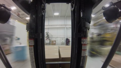 Time Lapse Pointofview Shot Inside Forklift Stock Footage Video (100% ...