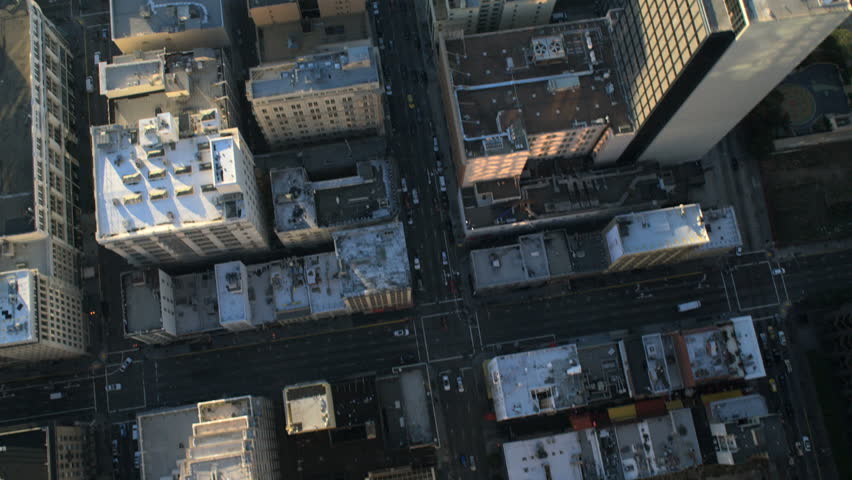 aerial vertical view rooftop city buildings Stock Footage Video (100% ...