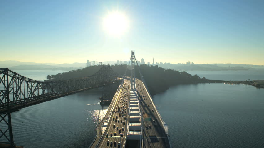 Aerial View New Bay Bridge Stock Footage Video (100% Royalty-free ...