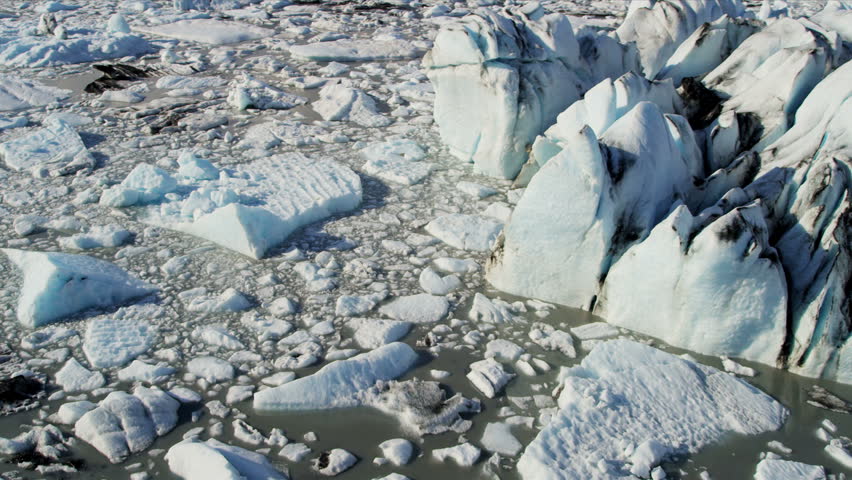 Aerial View Glacial Icebergs Drifting Nr Stock Footage Video (100% ...