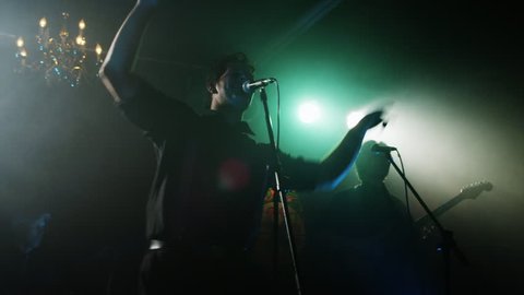 Medium Shot Musicians Performing On Stage Stock Footage Video (100% ...