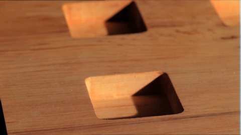 Close Someone Struggling Fit Mismatched Blocks Stock Footage Video (100 ...