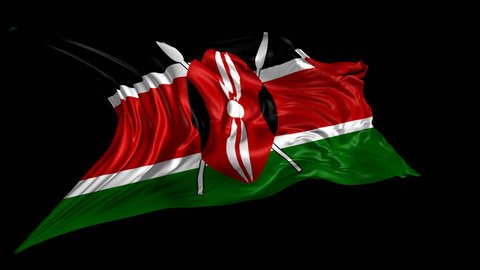 Flag Kenya Beautiful 3d Animation Kenya Stock Footage Video (100% ...