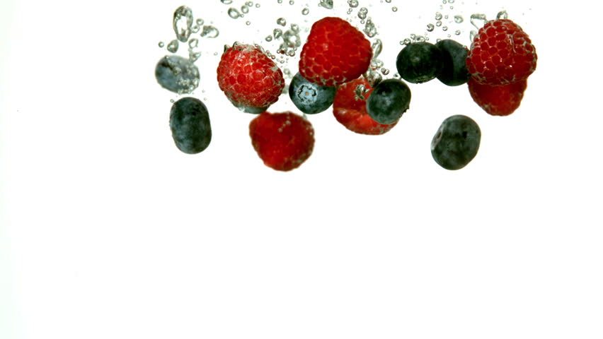 Berries Falling in Water On Stock Footage Video (100% Royalty-free ...