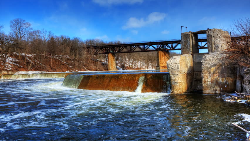 4k Ultrahd River, Dam with Stock Footage Video (100% Royalty-free ...