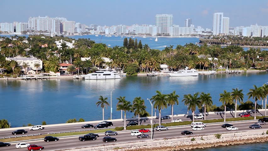 Traffic On Freeway to Miami Stock Footage Video (100% Royalty-free ...