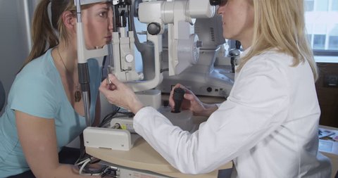 Optometrist Performing Visual Field Test Stock Footage Video (100% ...
