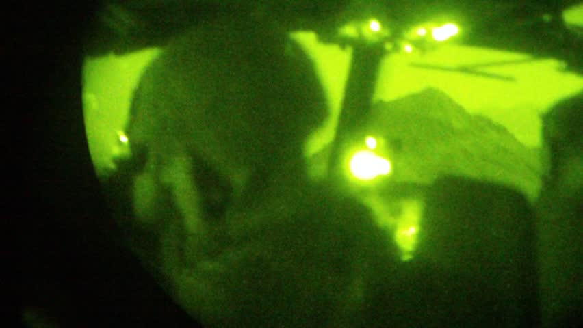 night vision point view helicopter cockpit Stock Footage Video (100% ...
