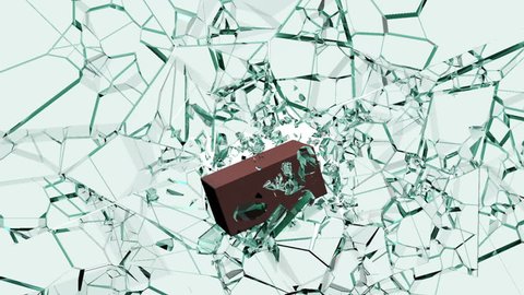 Glass Window Smashed By Brick Comes Stock Footage Video (100% Royalty ...