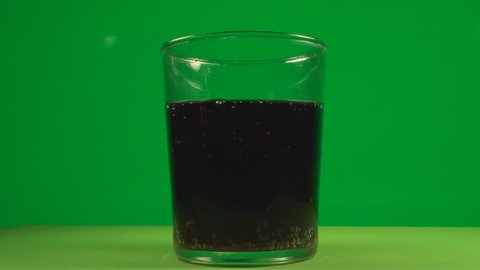 Glass Full Soda On Green Screen Stock Footage Video (100% Royalty-free ...