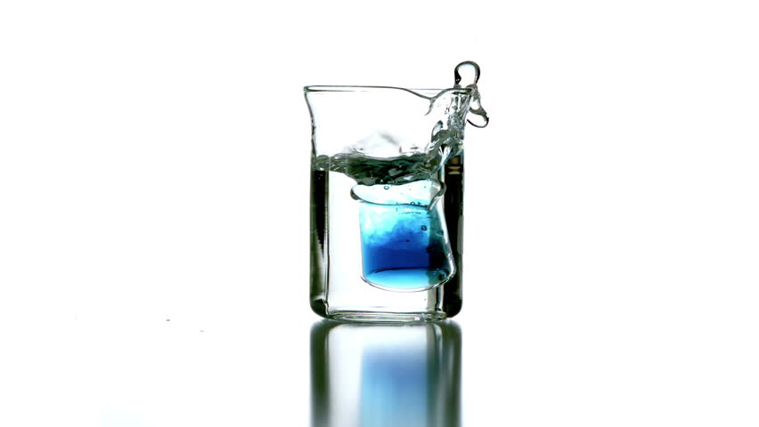 Small Beaker Dropping Into Big Stock Footage Video (100% Royalty-free ...