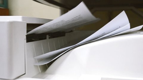Fast Laser Printer Photocopier Machine Printing Stock Footage Video ...