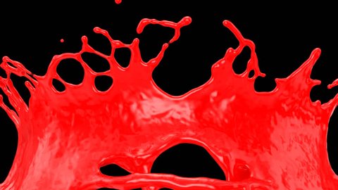 Closeup View Red Paint Splash Slow Stock Footage Video (100% Royalty ...