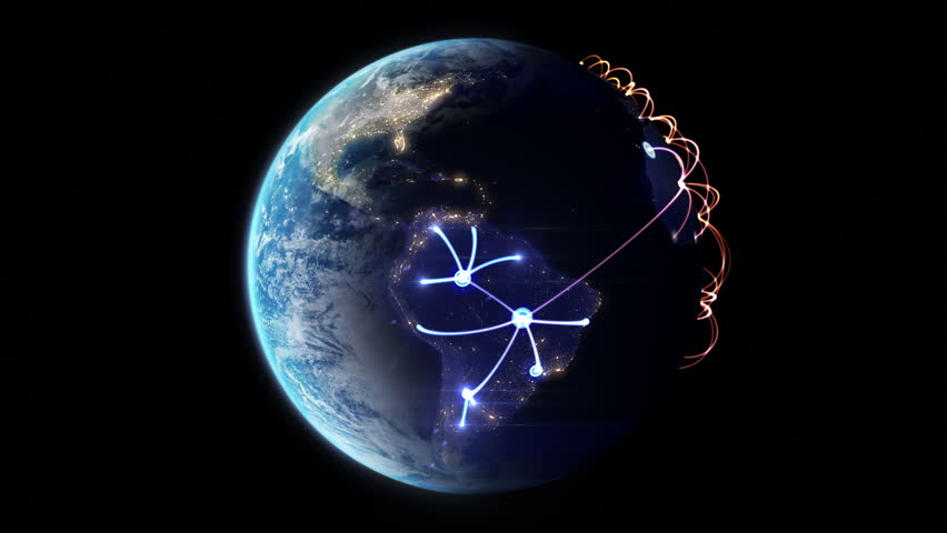 depiction atom electrons orbit around earth Stock Footage Video (100% ...