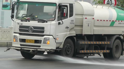 Chengdu Sichuanchina May 14 Road Cleaner Stock Footage Video (100% ...