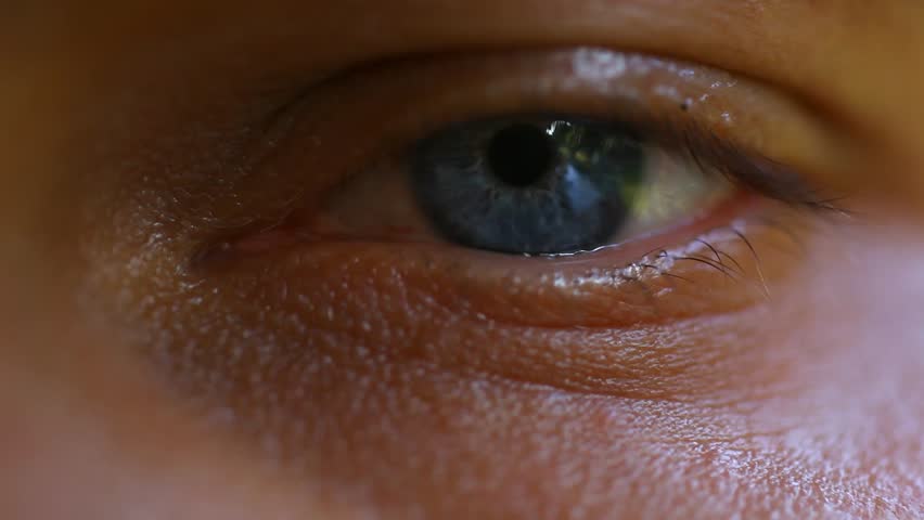 close-up man's eye nervous movement macro Stock Footage Video (100% ...