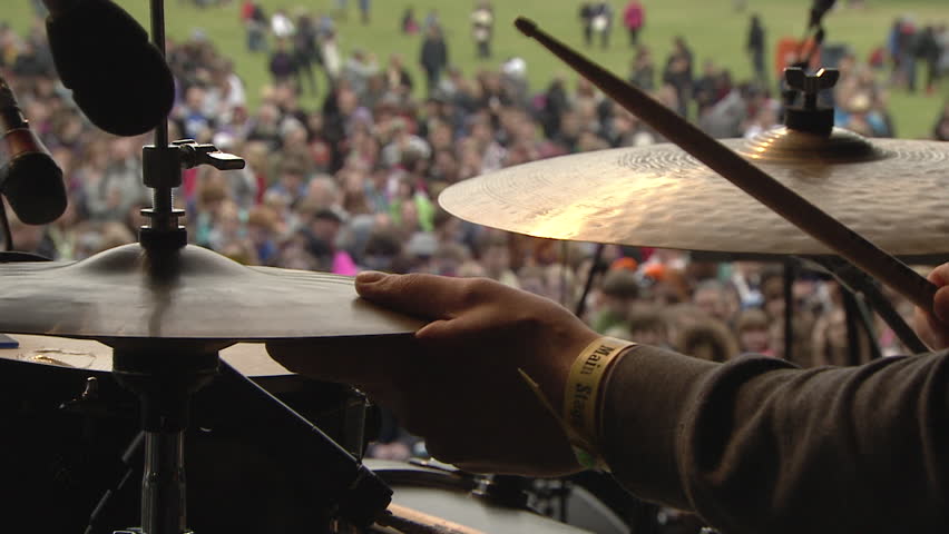 Live Concert Drummer On Stage Festival Stock Footage Video (100% ...