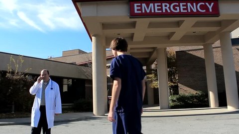 Medical Staff Taking Outside Hospital Stock Footage Video (100% Royalty ...