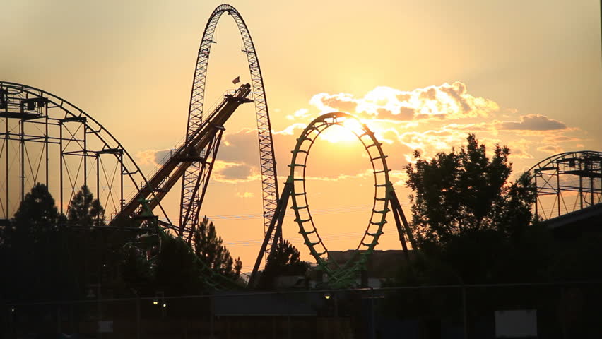 this sunset shot theme park which Stock Footage Video (100% Royalty ...