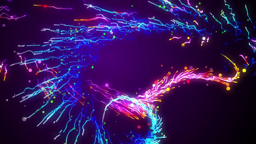 Dancing Fireworks Particles Light Streak Looping Stock Footage Video ...