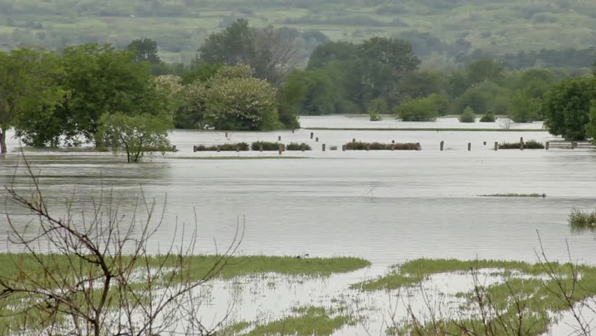 great floods countrysideoverflowed damaged agricultural fields Stock ...